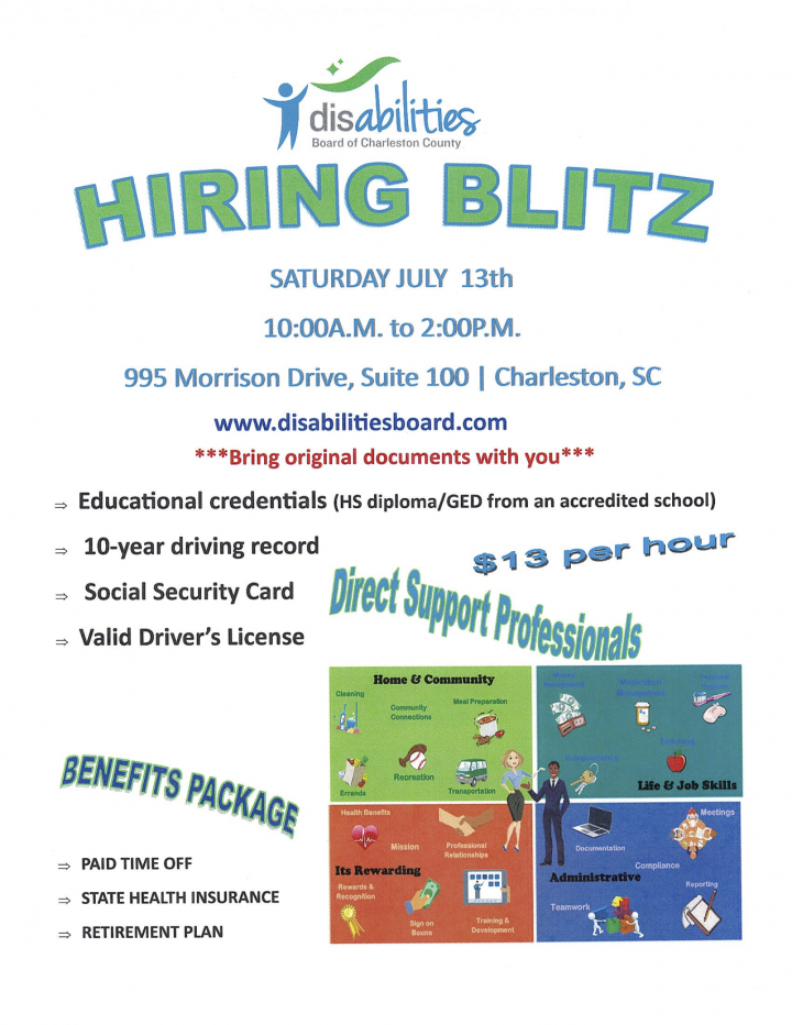 Disabilities Board of Charleston County - Hiring Blitz : Disabilities ...